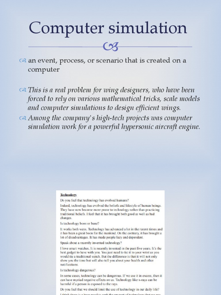 Computer Simulation: An Event, Process, or Scenario That Is Created On ...