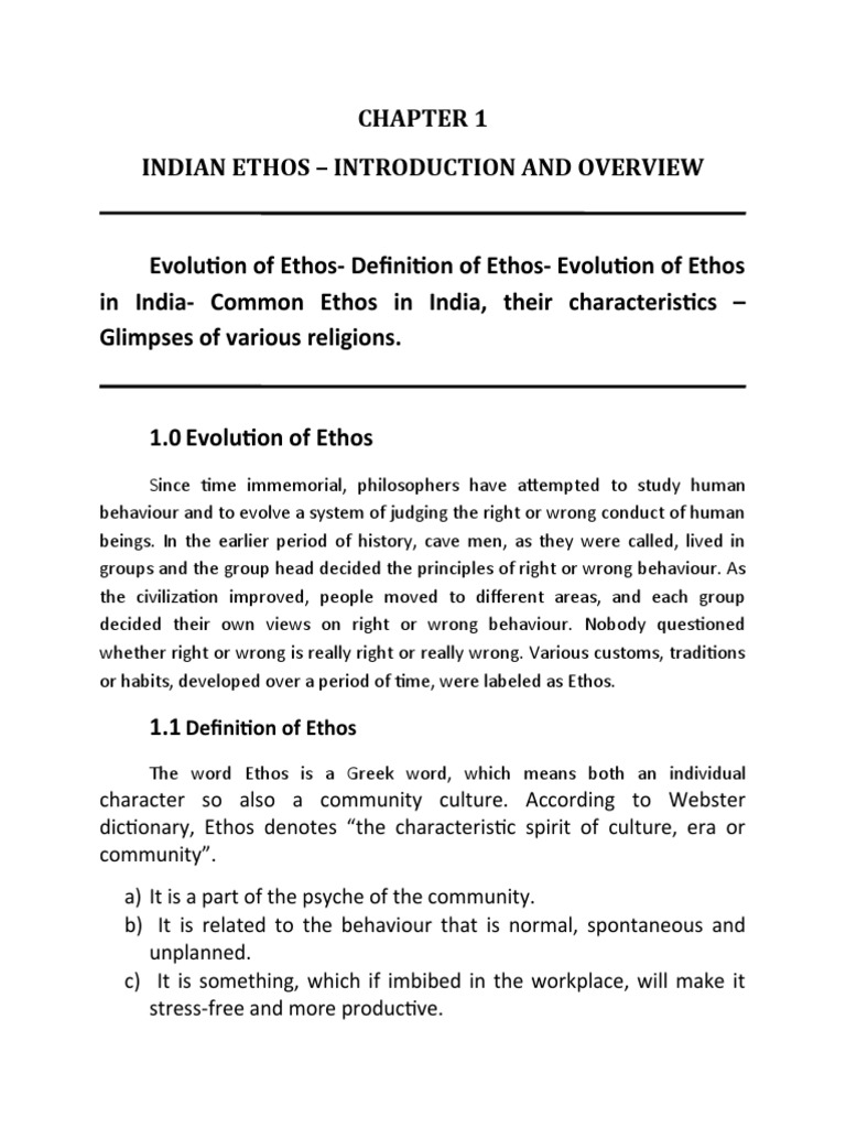 Chap 1 - Indian Ethos | PDF | Jesus | Religious Behaviour And Experience