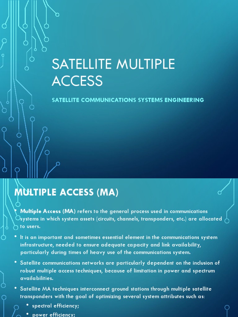 Satellite Multiple Access Techniques | PDF | Channel Access Method | Radio Technology