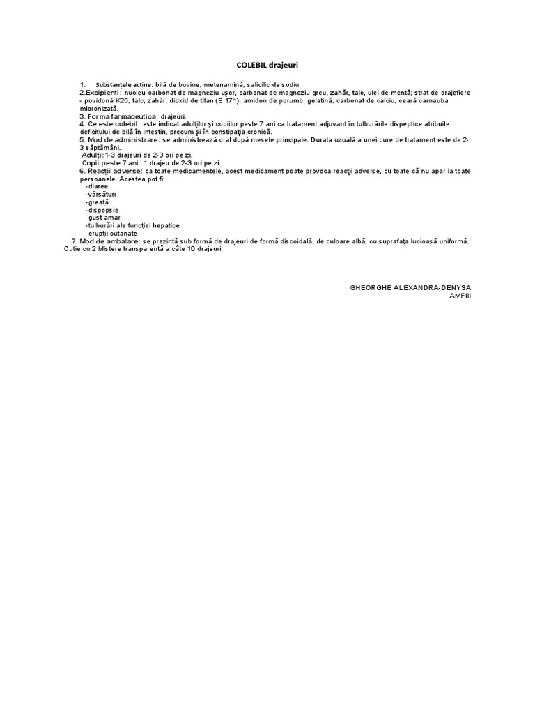 COLEBIL Drajeuri | PDF