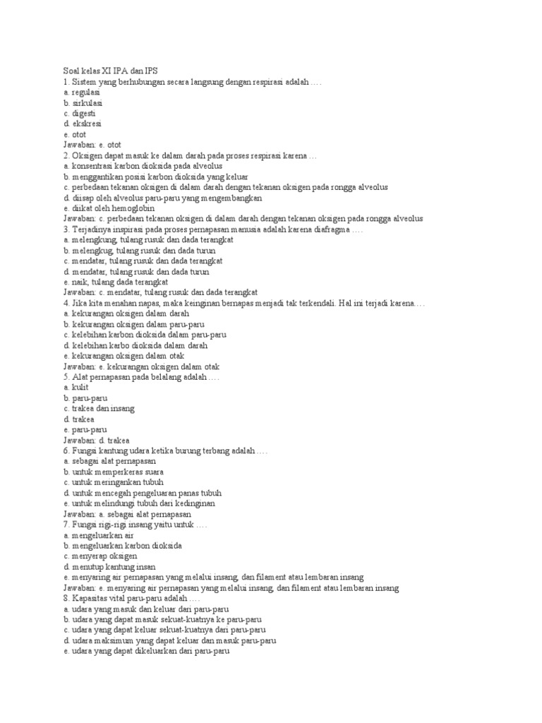 Soal Biologi Klas Xi Ipa Dan Ips Final | PDF | Sains & Matematika