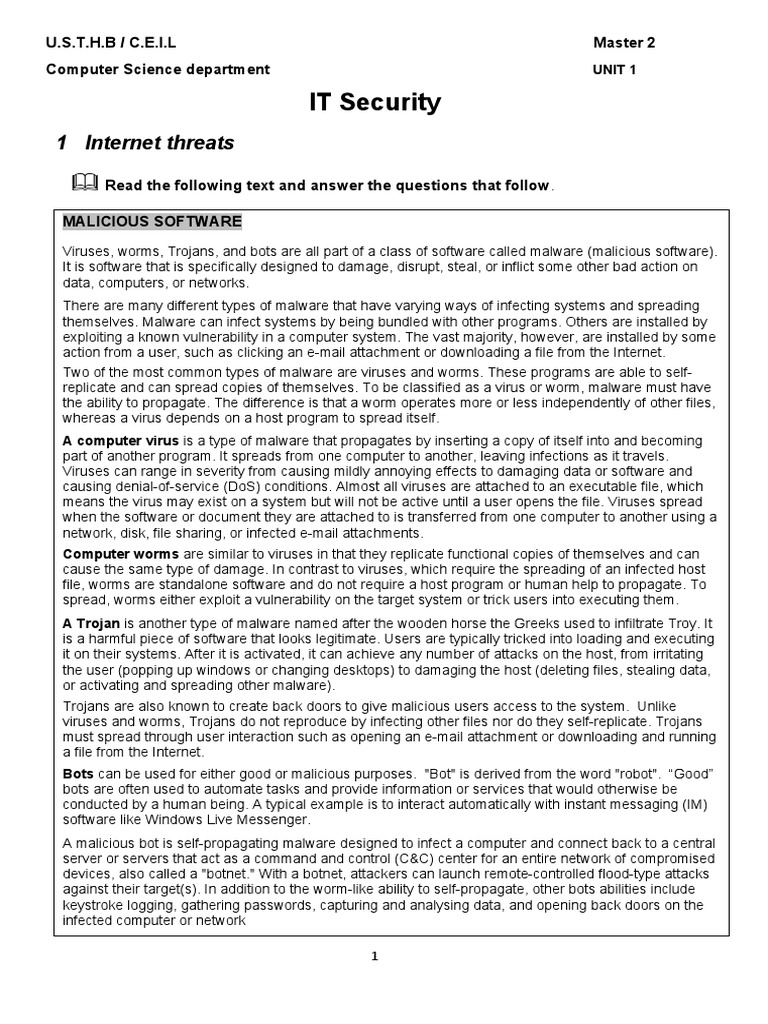 Computer Security | PDF | Malware | Computer Virus