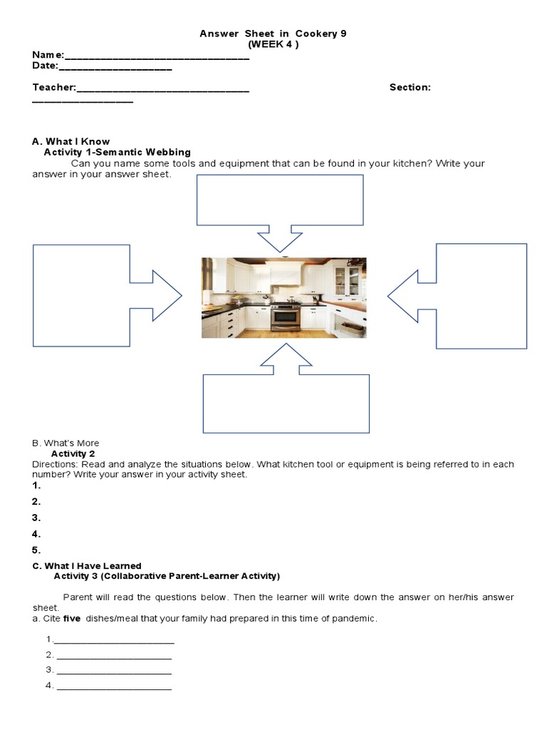 Answer Sheet in Cookery 9 Module 3 | PDF | Mustard (Condiment) | Cooking