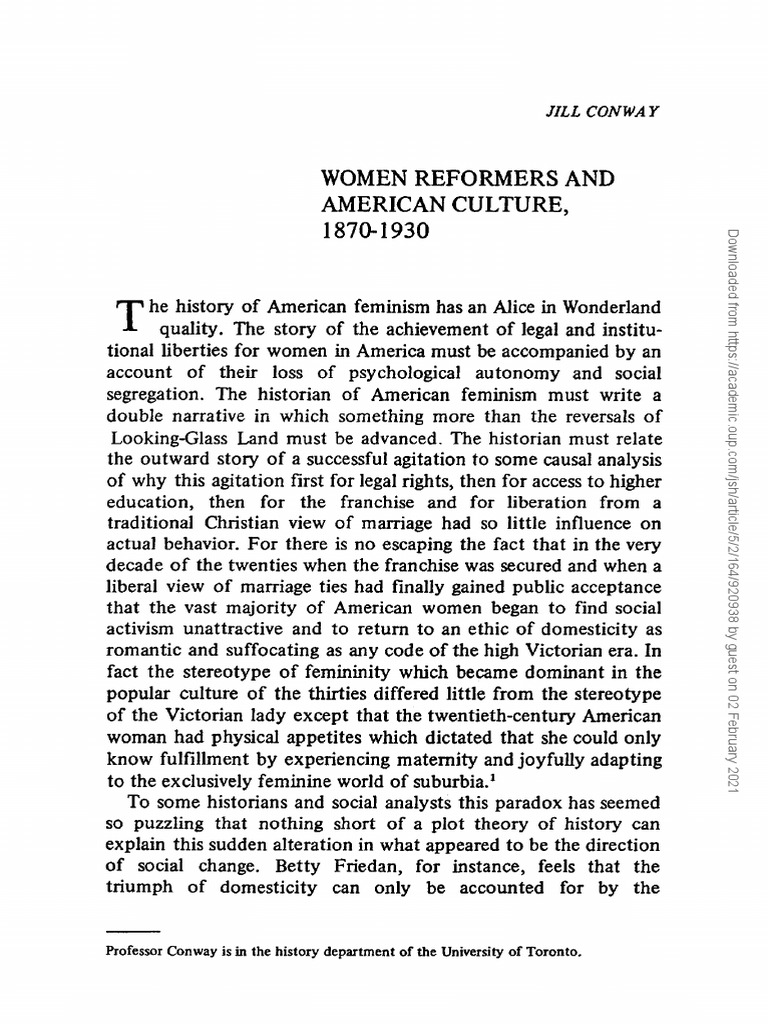 Women Reformers and American Culture | PDF | Femininity | Feminism