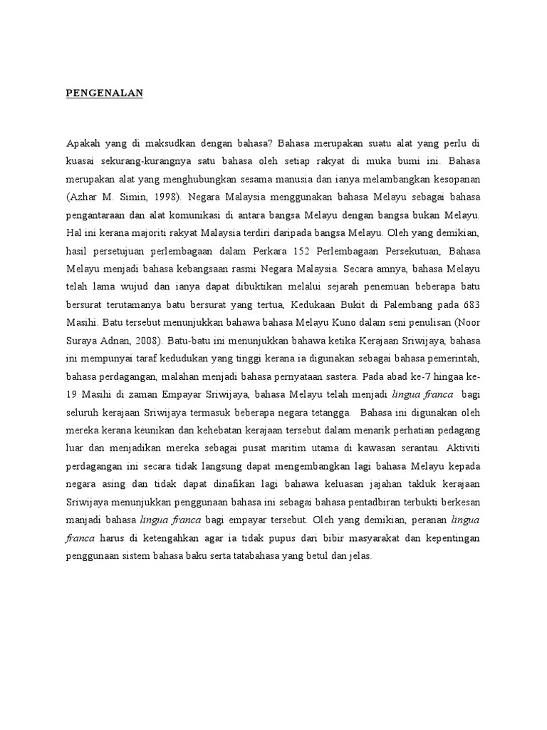 Assignment Bahasa Melayu | PDF