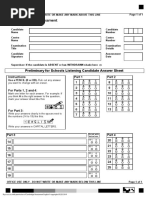 KET Listening Answer Sheet | PDF