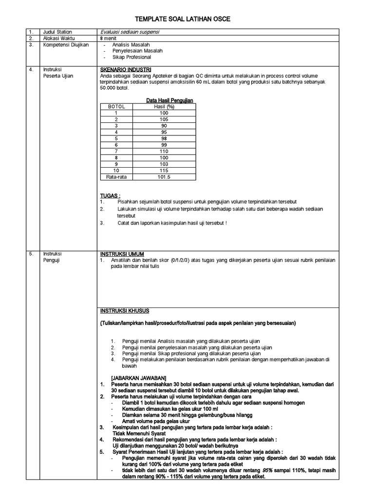 Soal Latihan OSCE Apoteker | PDF