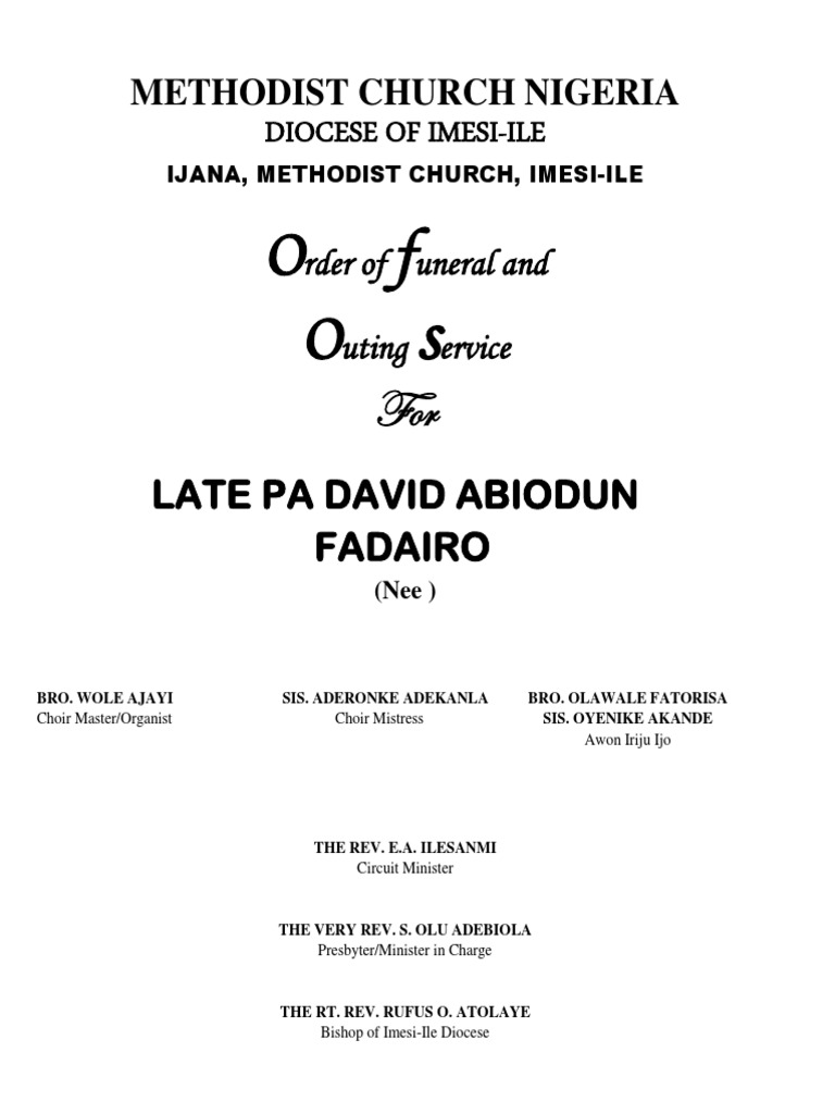 Order of Funeral Service - Sample | PDF | Glory (Religion ...