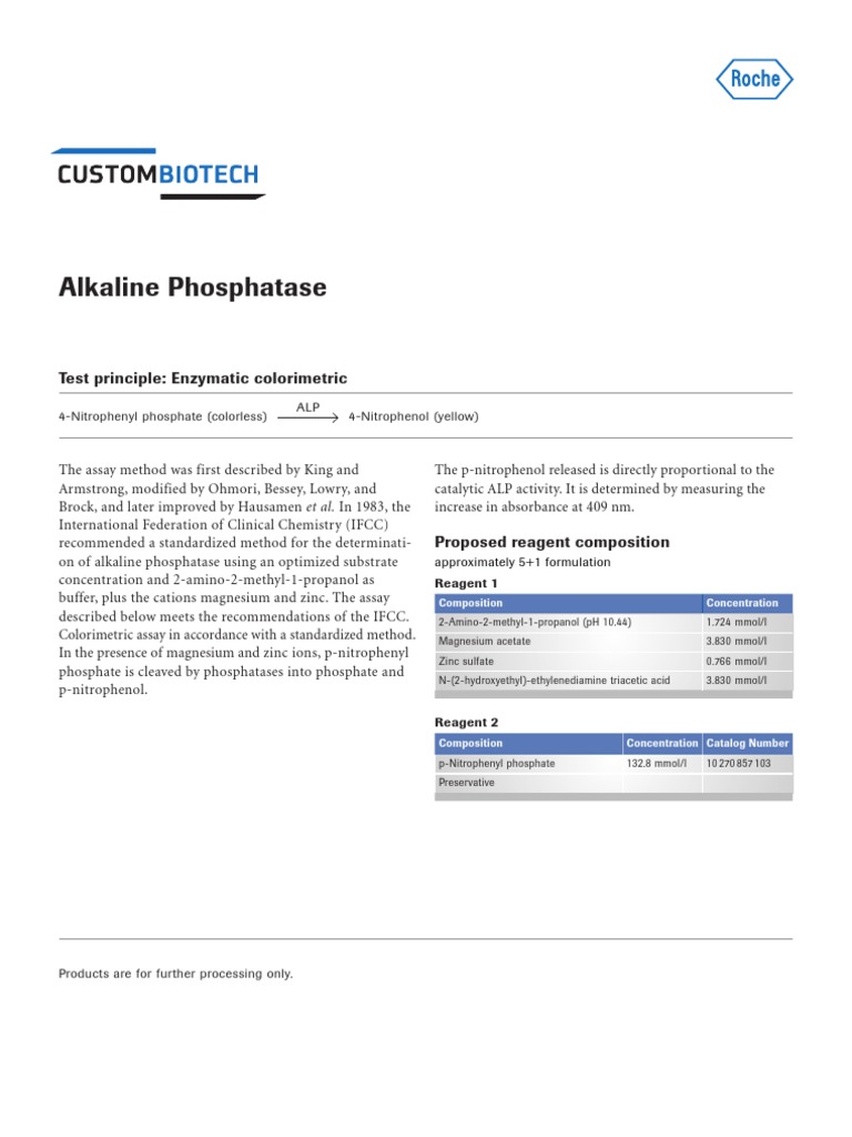 Alkaline Phosphatase: Test Principle: Enzymatic Colorimetric | PDF ...