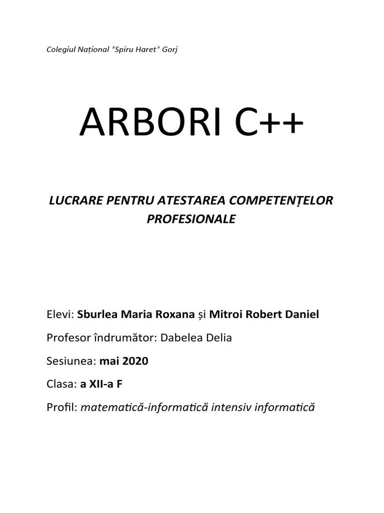 Arbori C++ | PDF
