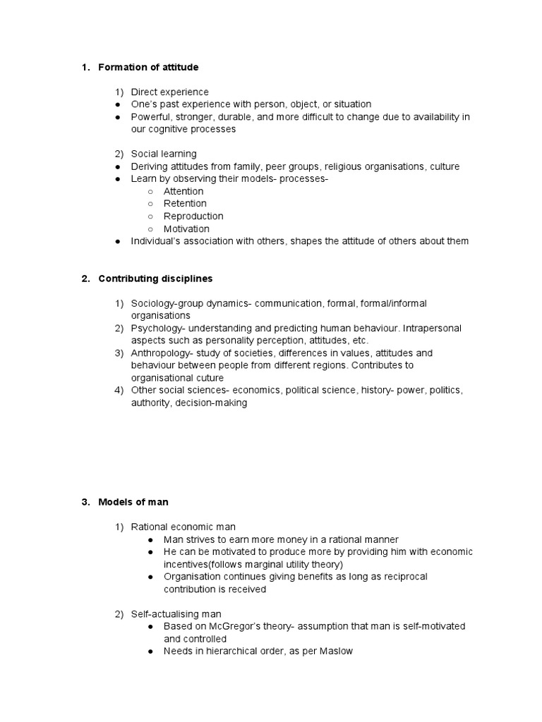 Organisational Behaviour Notes | PDF | Motivation | Motivational