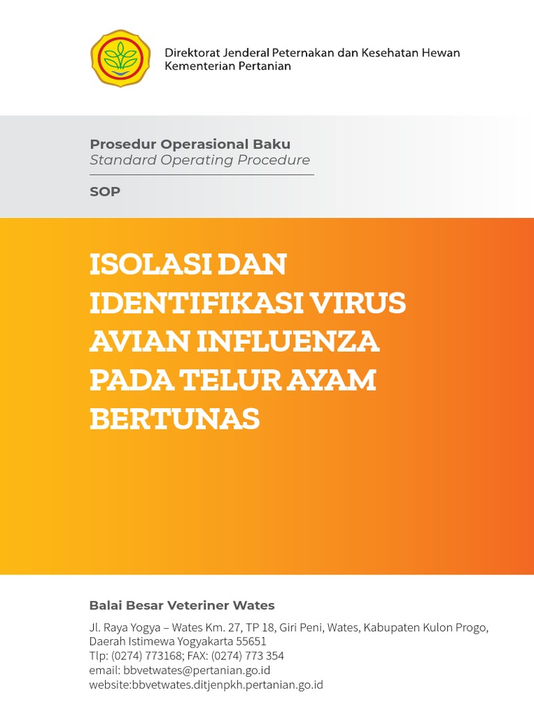 Isolasi - FAO SOP Book - SOP Isolasi Dan Identifikasi Virus AI - v02 | PDF