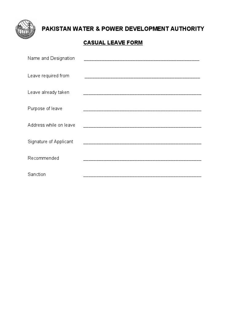 CASUAL LEAVE & Earned Leave Form | PDF