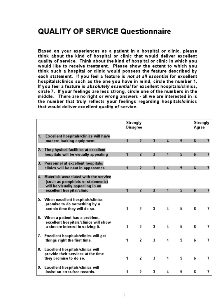Servqual Questionnaire | PDF | Emergence | Epistemology
