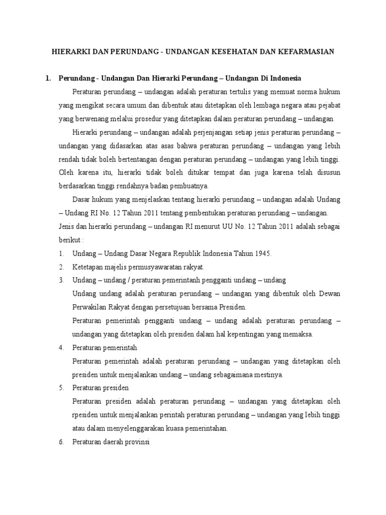 Hierarki Dan Perundang | PDF