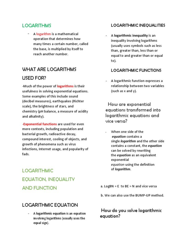 Gen Math 2nd Quarter Reviewer | PDF | Logarithm | Interest