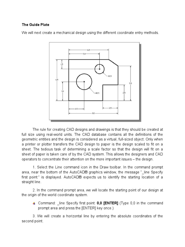 CAD Coordinate System Exercise | PDF | Menu (Computing) | Computer ...