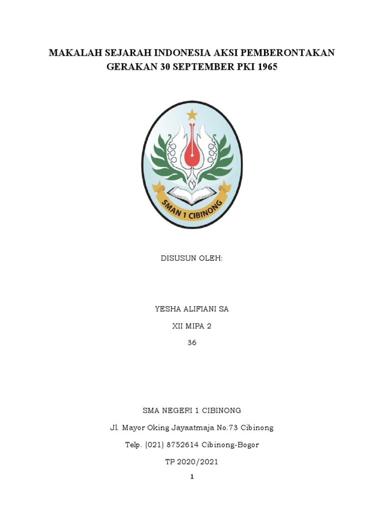 Pemberontakan G30S/PKI 1965: Sejarah dan Dampak | PDF