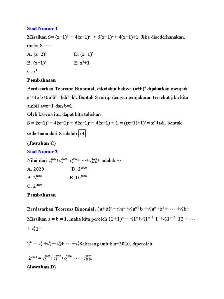 Soal-Soal Binomial | PDF