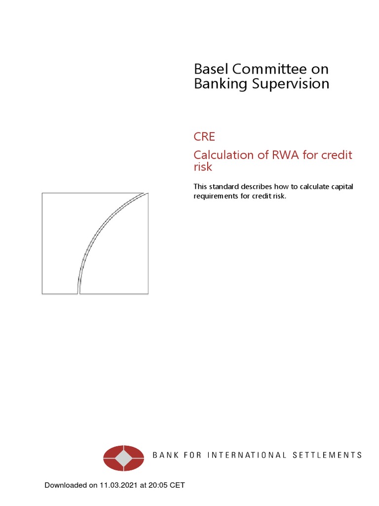 Basel Committee On Banking Supervision: CRE Calculation of RWA For ...