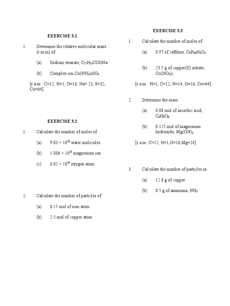 Exercise 3.1, 3.2 & 3.3 | PDF