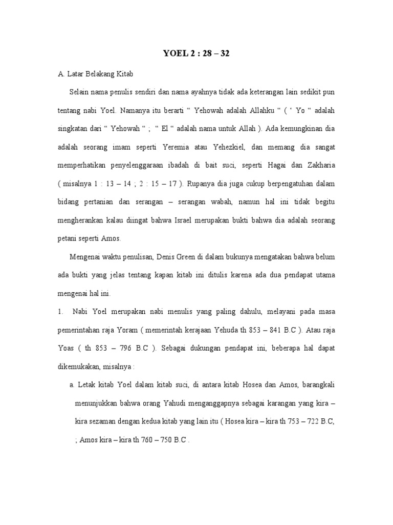 Yoel 2 28-32 | PDF