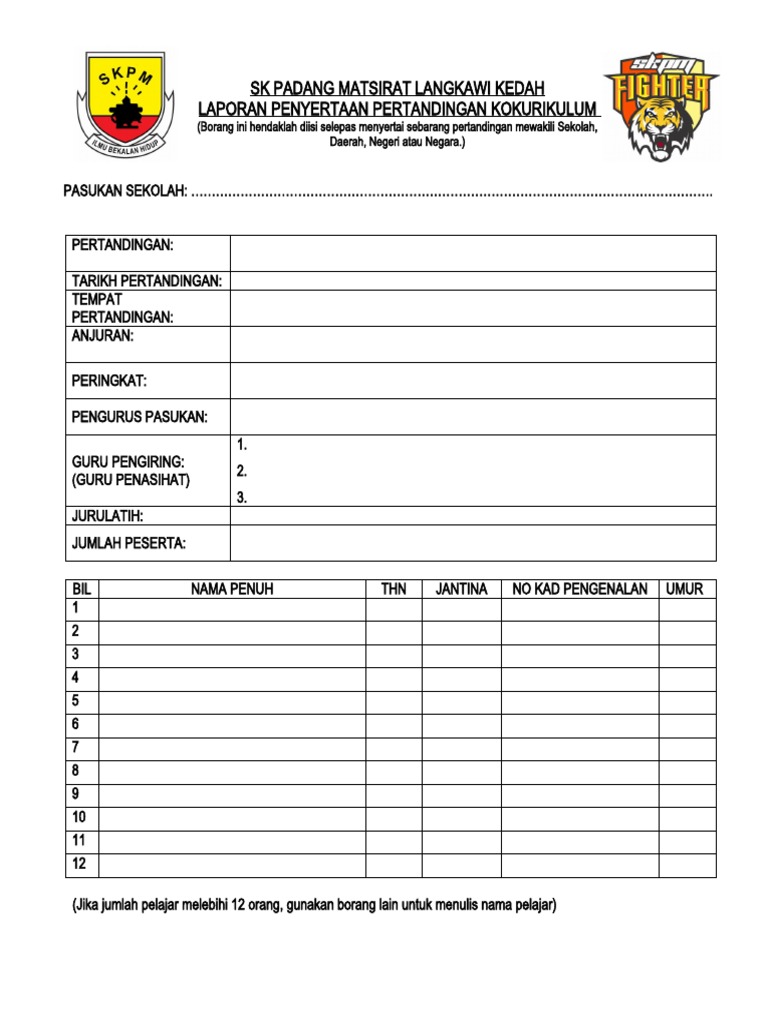 Borang-Rekod Kejayaan Koko SKPM | PDF