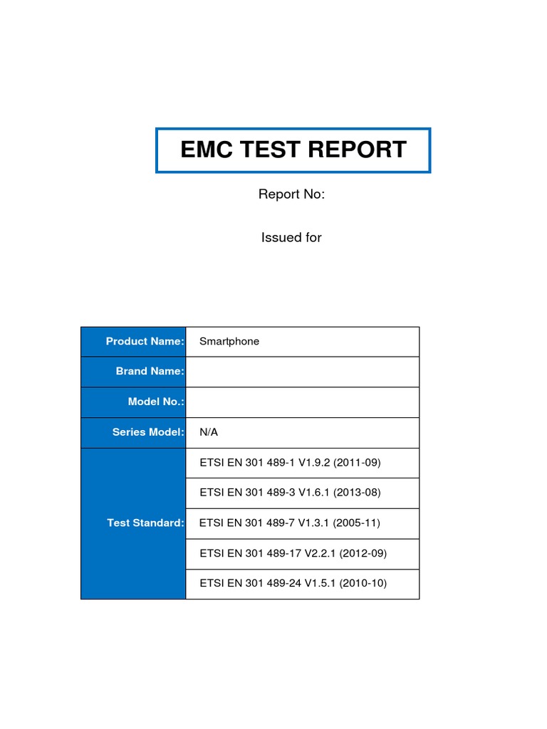 Emc Test Report | PDF | Electromagnetic Compatibility | Antenna (Radio)