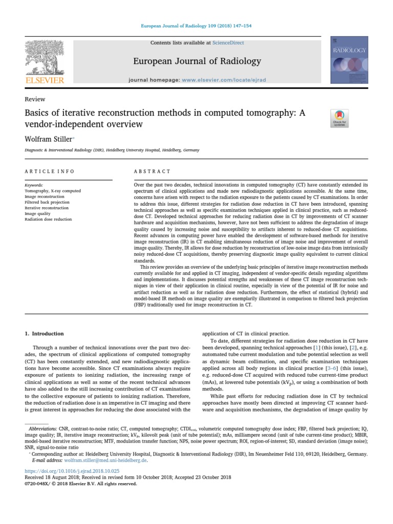 Iterative Reconstruction 1-s2.0-S0720048X18303747-main | PDF | Ct Scan ...