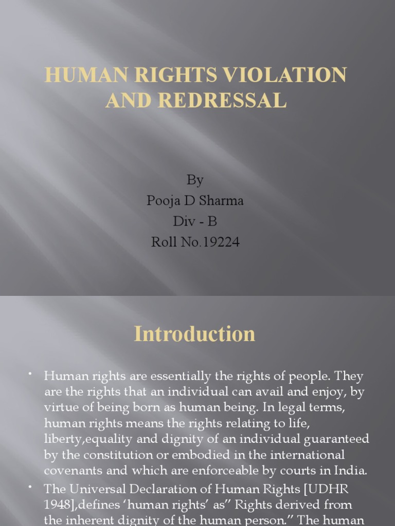 Human Rights Violation and Redressal | PDF | Human Rights | Domestic ...
