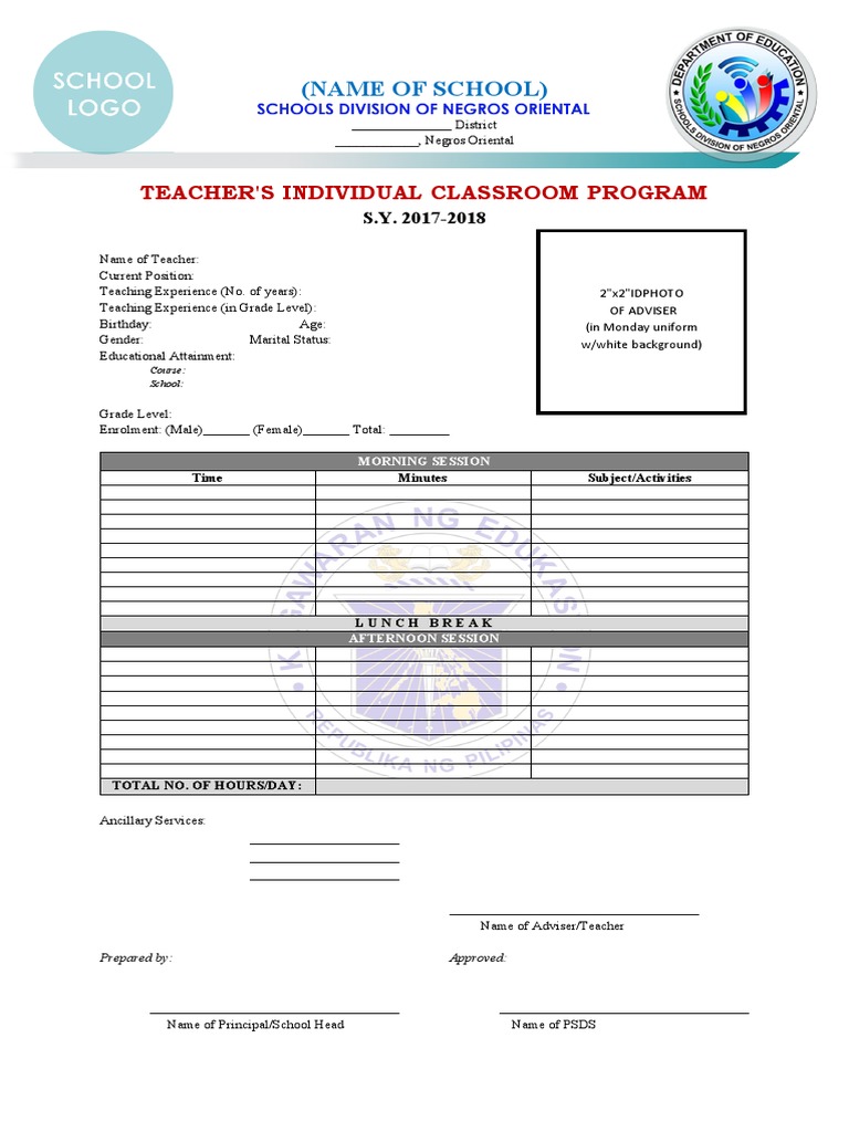 Teachers Individual Classroom Program | PDF
