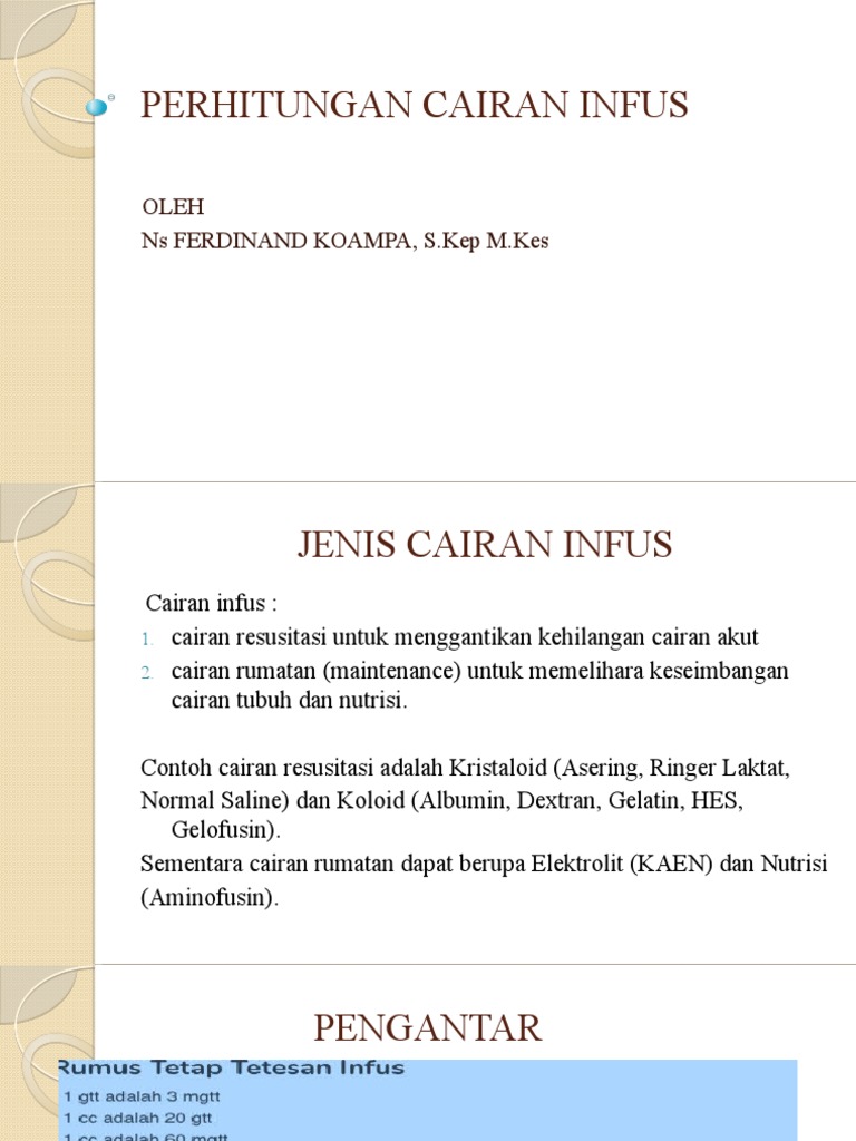Perhitungan Cairan Infus dan Rumusnya | PDF | Pengembangan Diri