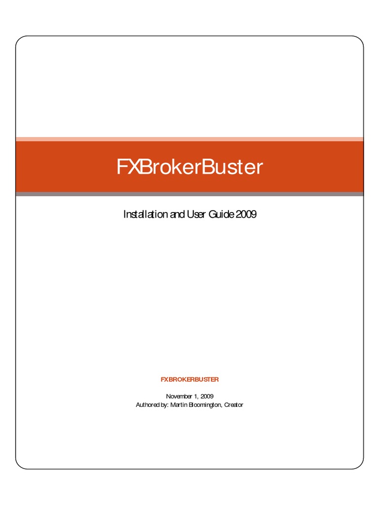 FX Broker Buster Manual v1.0 | PDF | Algorithmic Trading | Futures Contract