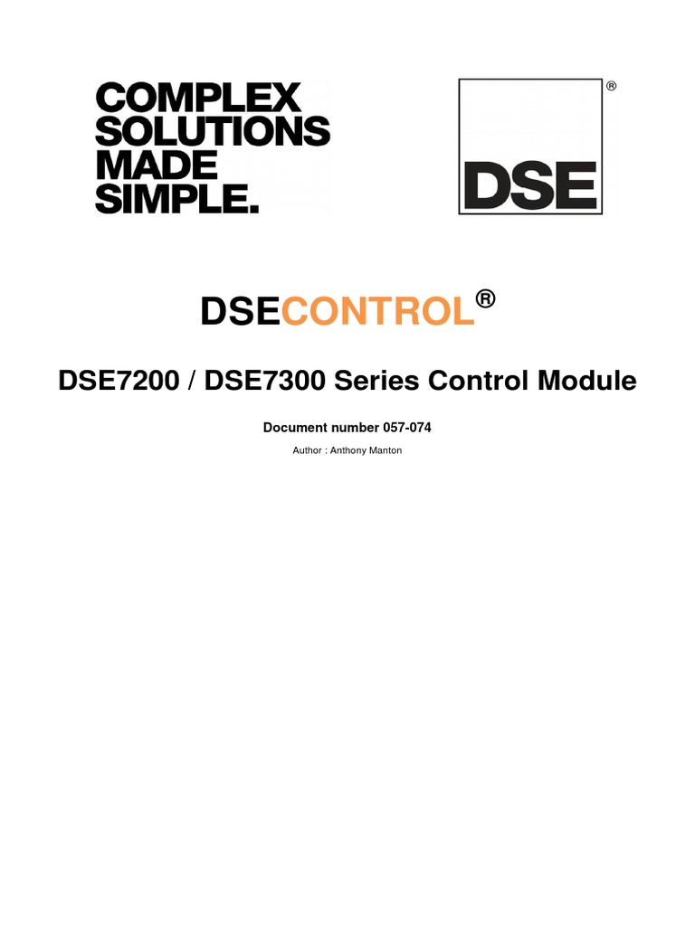 DSE Manual (057-074 7000 Series Operators Manual) Part 1.1 P1-18 | PDF