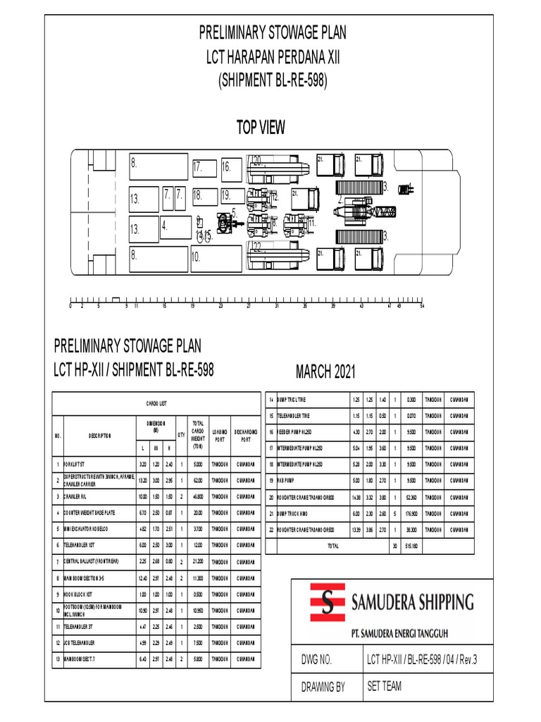 LCT Harapan Perdana Xii (SHIPMENT BL-RE-598) Top View Top View ...