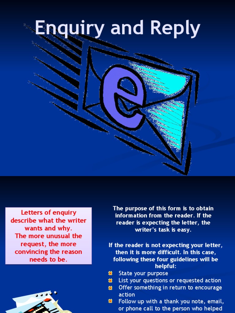 Week 2 LETTERS OF INQUIRY (ENQUIRY) REPLY | PDF
