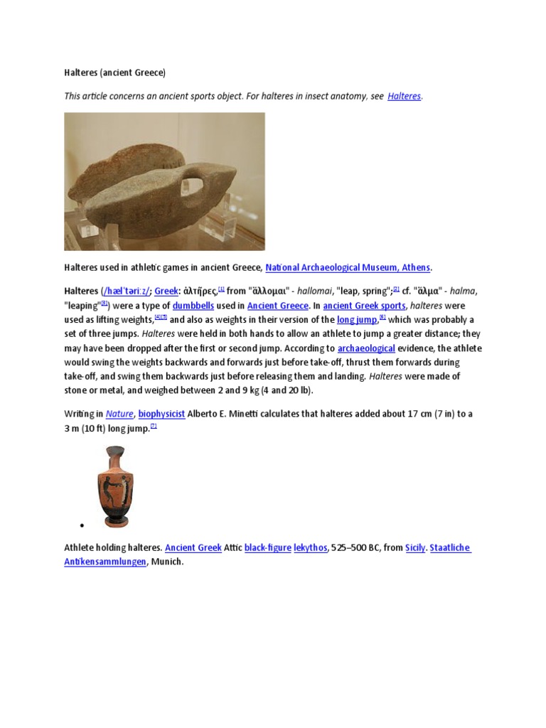 Ancient Greek Halteres Explained | PDF | Sports