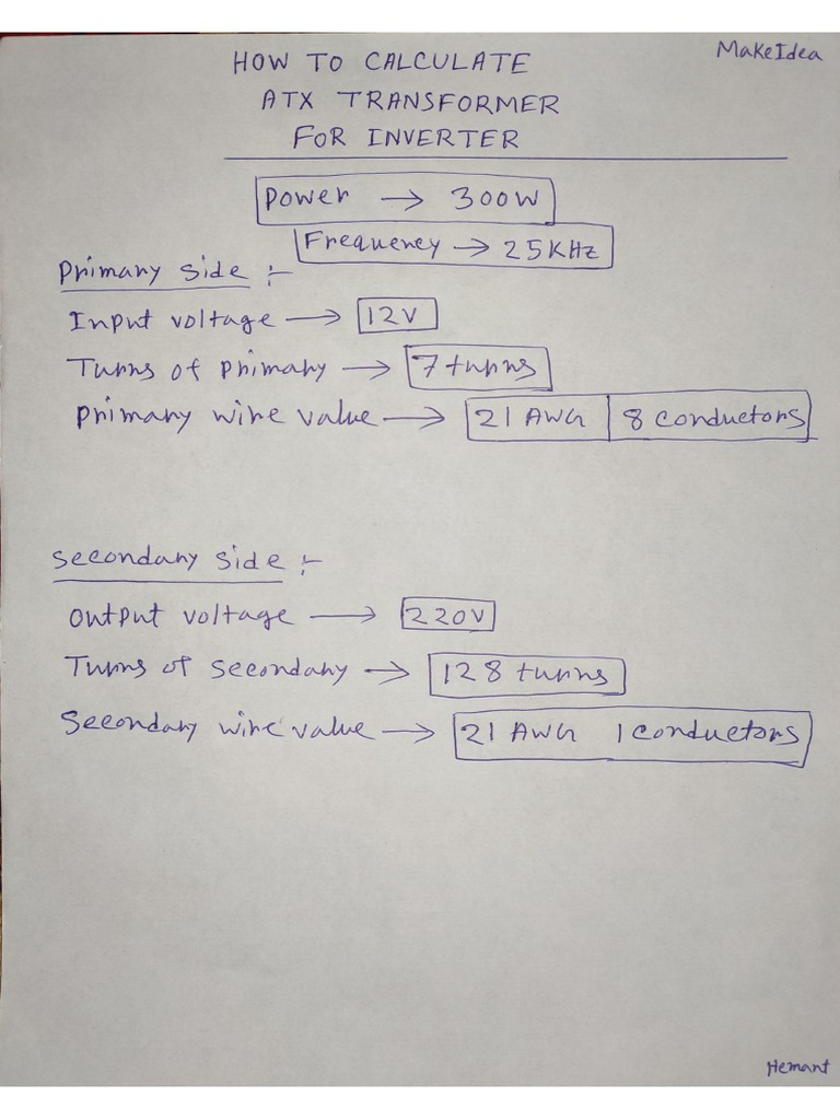 Transformer Winding Calculation Formula