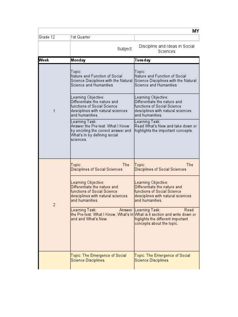 DISS Philo-Learning-Plan-Teachers | PDF | Social Science | Concept