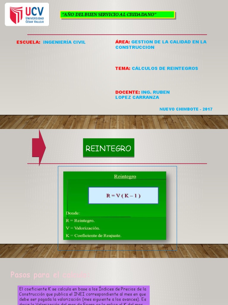 Calculo de Reintegros | PDF | Ingeniería | Science