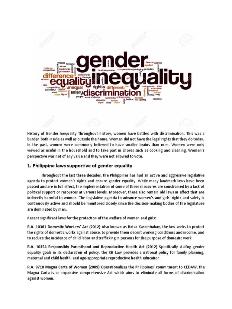 Philippine Laws Supportive of Gender Equality | PDF | Woman | Gender ...