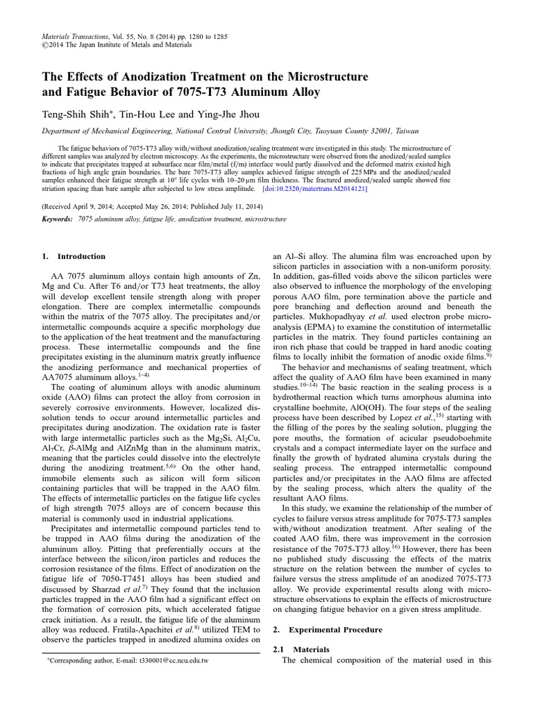 The Effects of Anodization Treatment On The Microstructure | PDF ...