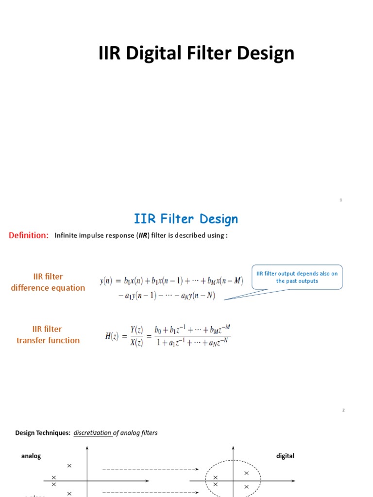 Lecture 1 IIR Digital Filter Design DG | PDF | Low Pass Filter | Signal ...