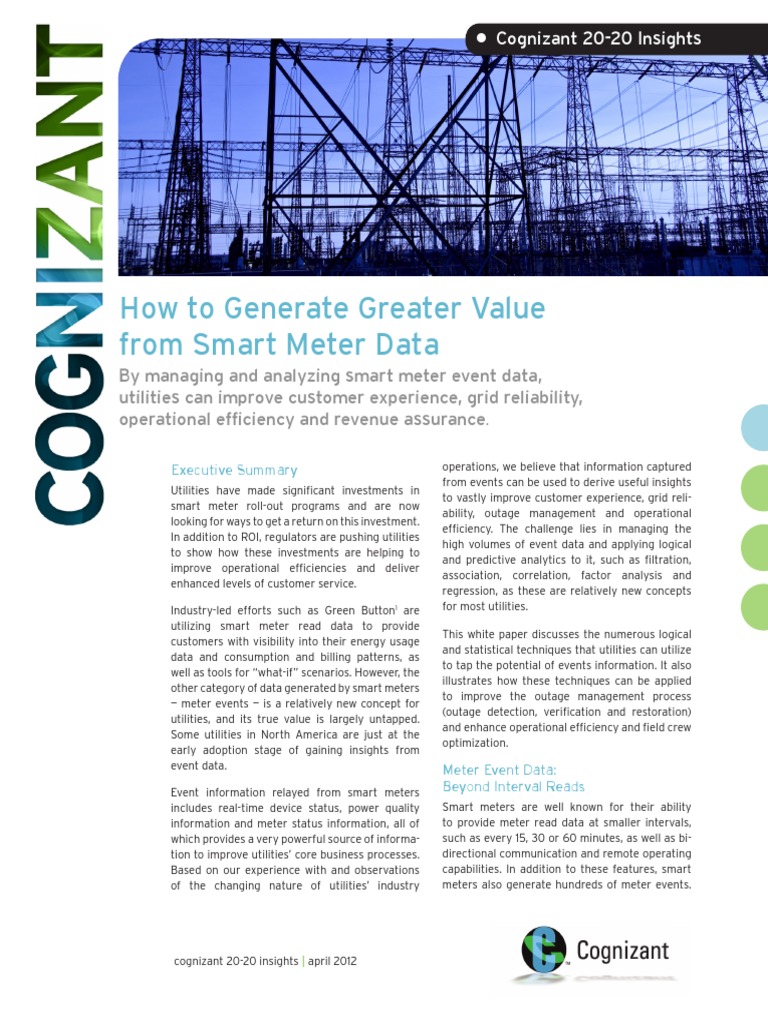 How To Generate Greater Value From Smart Meter Data | PDF | Analytics | Smart Grid