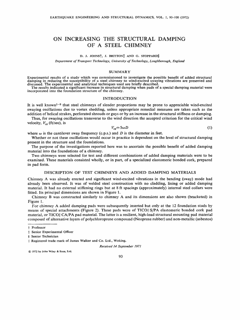 Increasing The Structural Damping Of A Steel Chimney Due To Wind