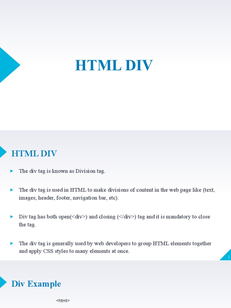 Lec 18 (HTML DIV+Image) | Download Free PDF | Html Element | Html