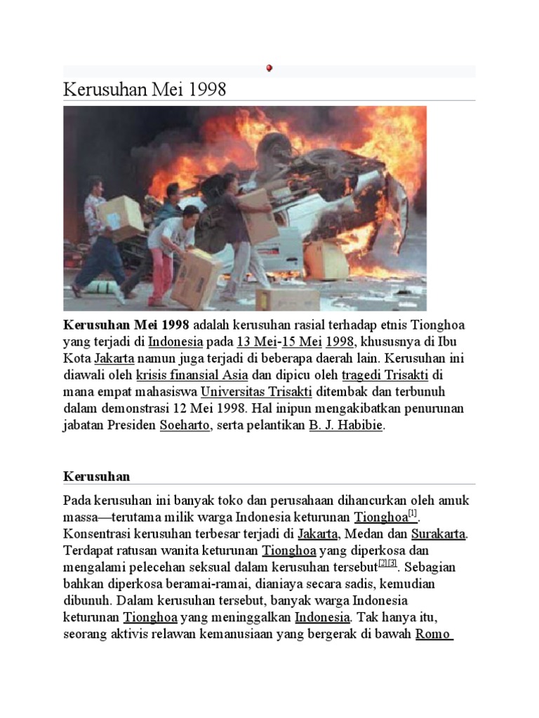 Kerusuhan Mei 1998 | PDF | Politik