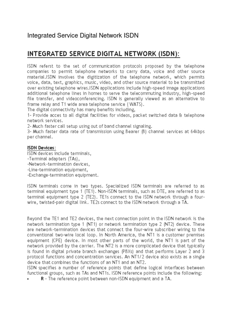 Understanding Integrated Services Digital Network | PDF | Computer ...