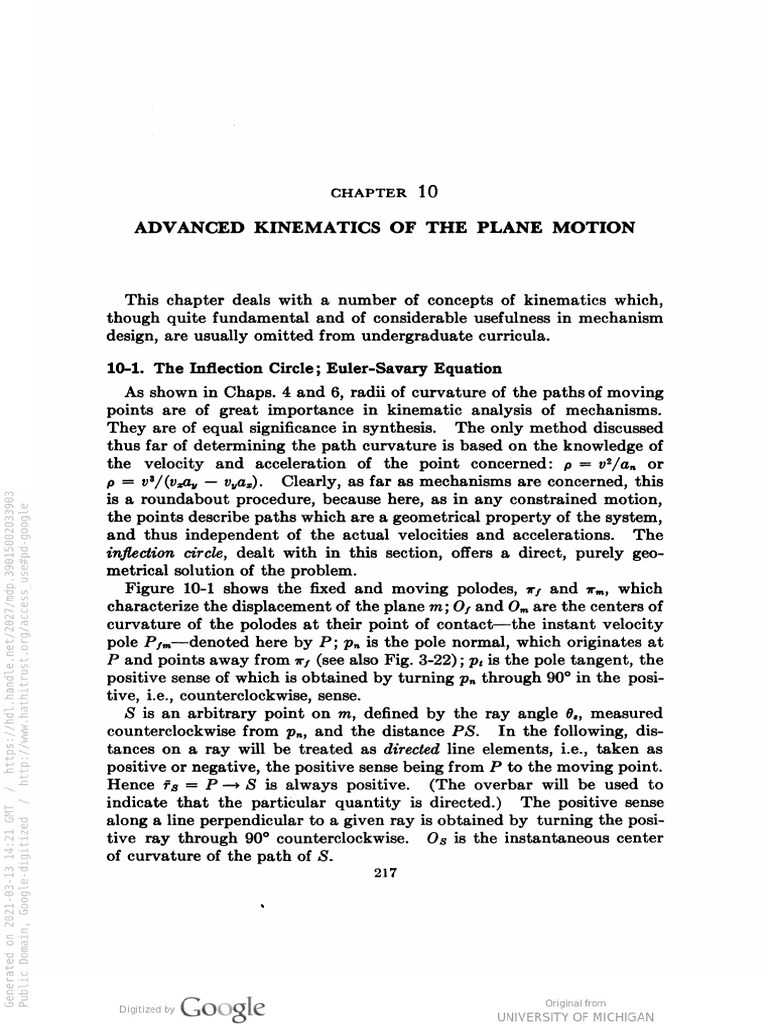 The Inflection Circle Euler-Savaray Equation | PDF