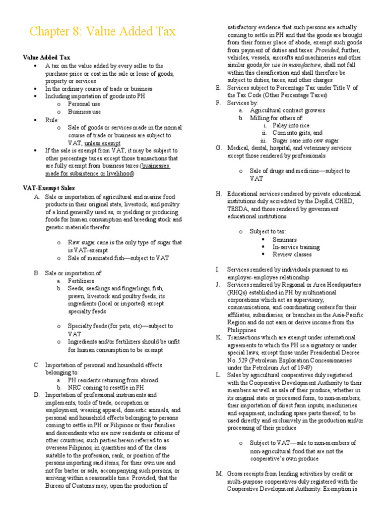 (Reviewer) Tax | PDF | Value Added Tax | Withholding Tax